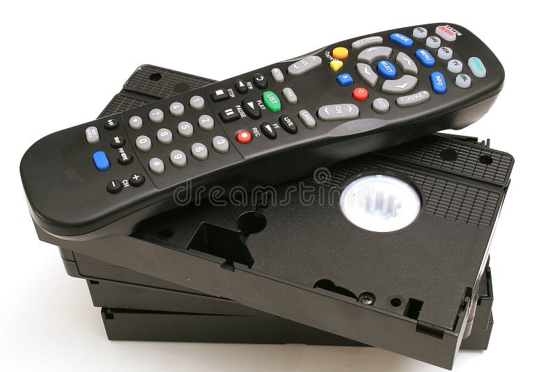 Remote Control With Vhs Tapes Stock Image - Image of watch, channel ...