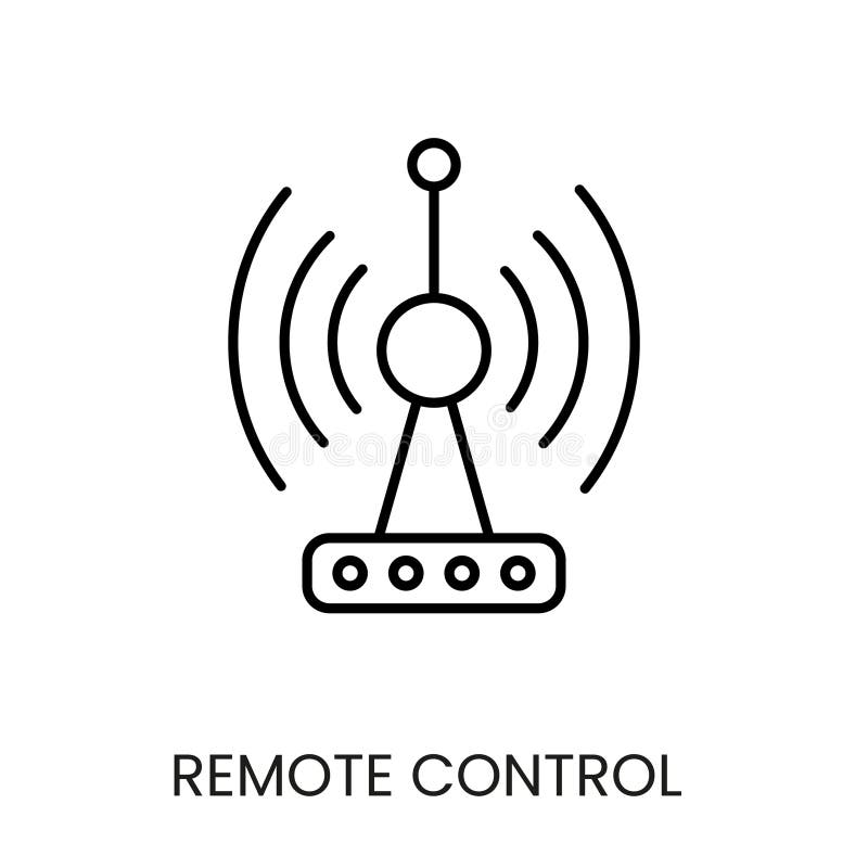 Remote Control Via Radio Waves, Antenna Emitting Signals Line Vector ...