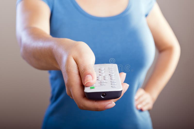 Remote Control Woman stock image. Image of technology - 31140075