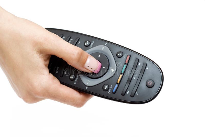 Remote Control and Woman S Hand Stock Image - Image of channels ...