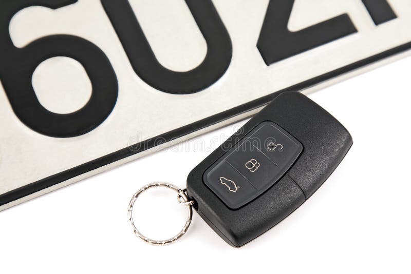 Remote Controlled Car Key and Registration Plate Stock Photo - Image of ...
