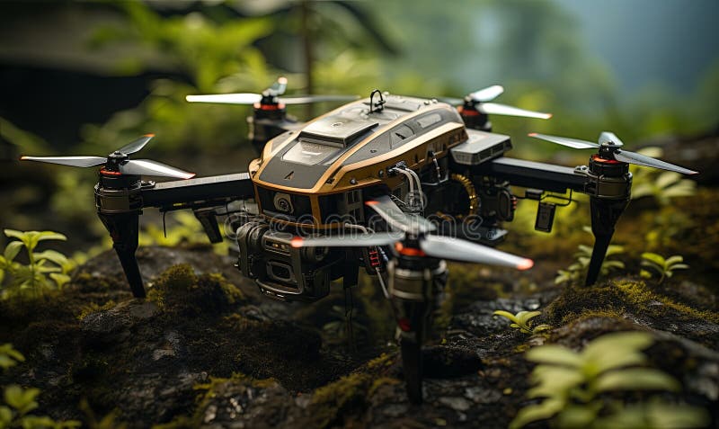 Remote Controlled Flying Device in Woods Stock Photo - Image of flying ...