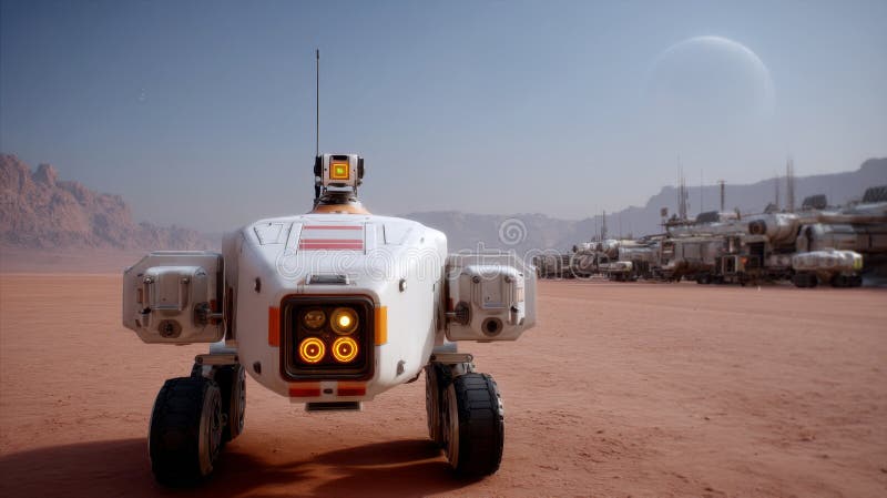 Exploration Robot Prepares Space Expedition Distant Planet Surface ...