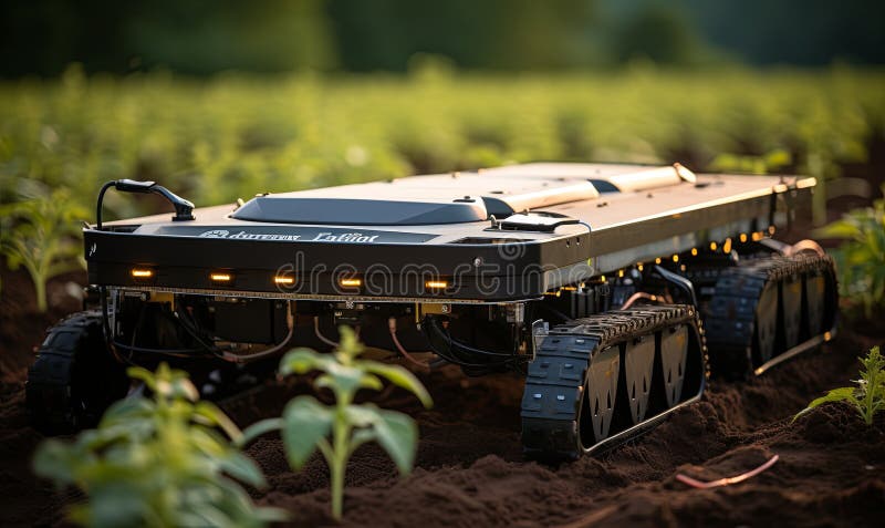 Remote Controlled Tractor Operating in Field Stock Image - Image of ...