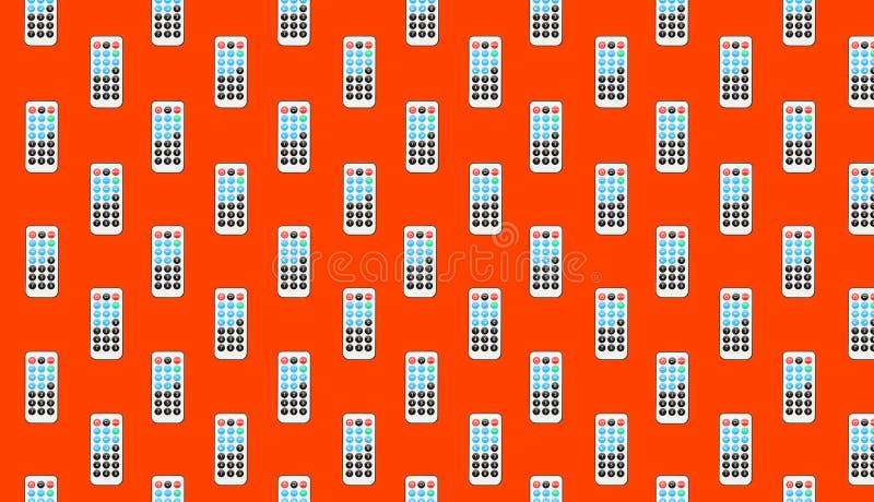 Remote Controller Pattern on Red Background, Top View. Collage Design ...