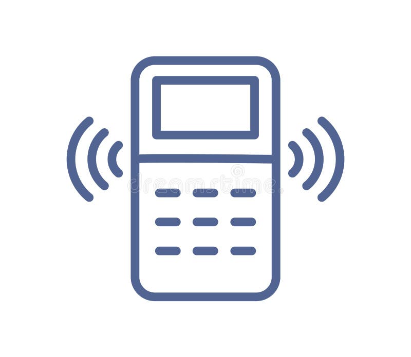 Remote Controller with Signal Waves Icon in Line Art Style ...