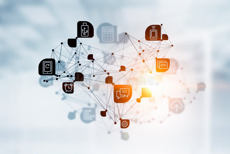 Remote Data Exchange . Mixed Media Stock Photo - Image of background ...