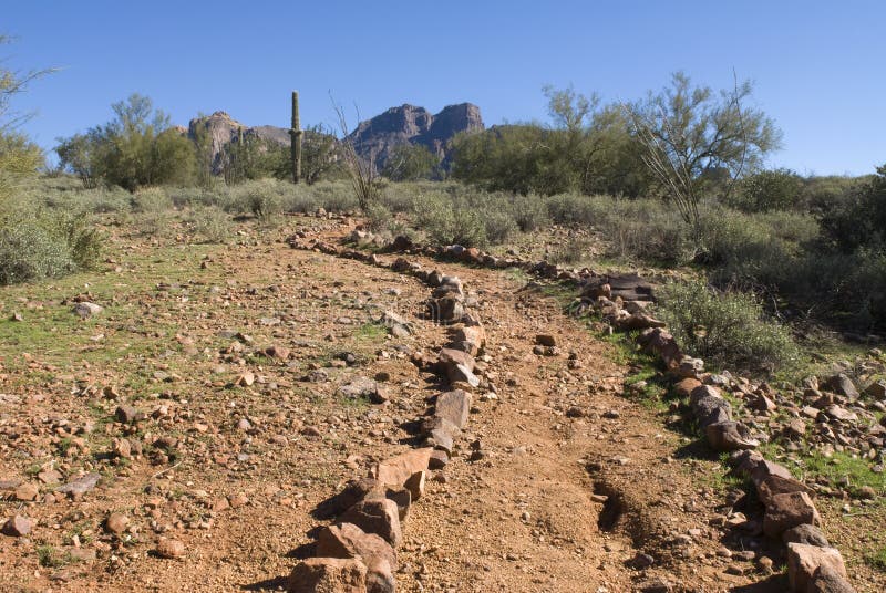 Remote desert trail stock photo. Image of rocks, desert - 8076016
