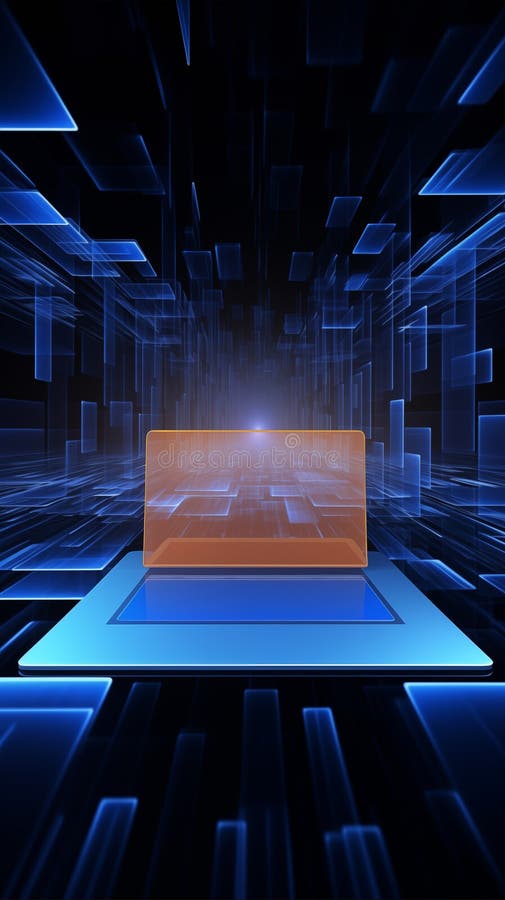 Remote Desktop Computer Concept. Abstract Geometric Background with ...