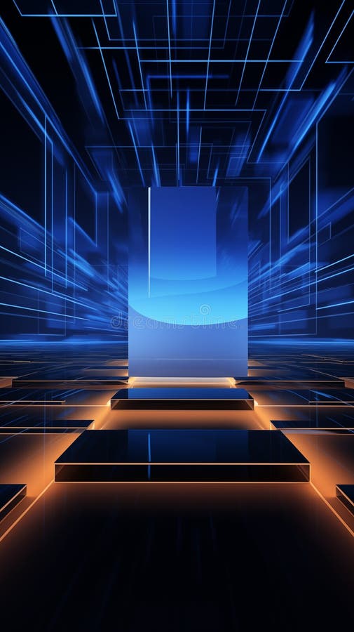 Remote Desktop Computer Concept. Abstract Geometric Background with ...
