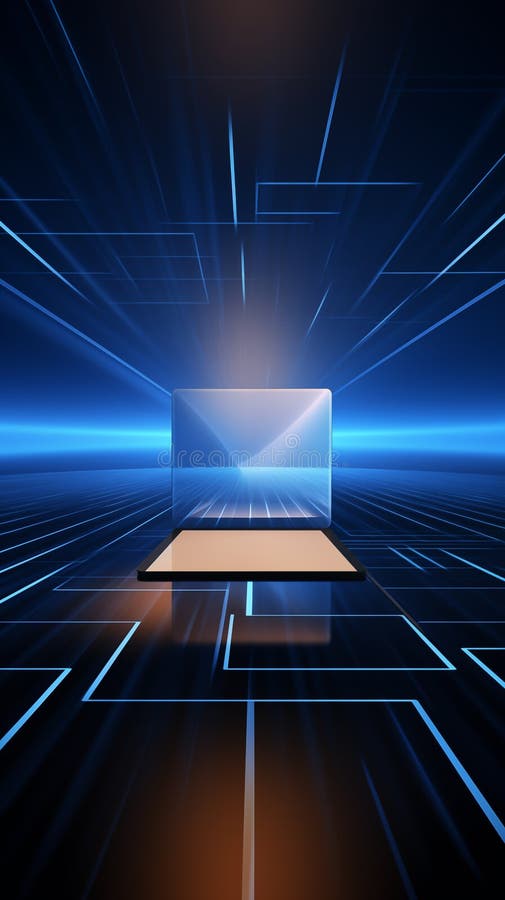 Remote Desktop Computer Concept. Abstract Geometric Background with ...