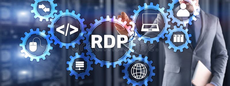 Remote Desktop Protocol. Networking Internet Technology Concept. Stock ...