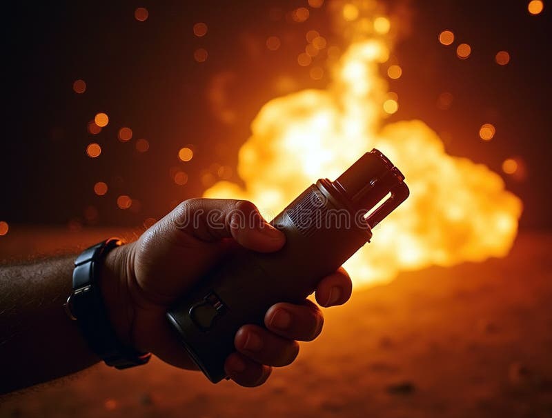 Remote Detonation Using Detonator in Person Hand Stock Illustration - Illustration of closeup ...