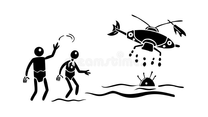 Remote Drone Control Over Water Icon, Vector Design Generative AI Stock ...