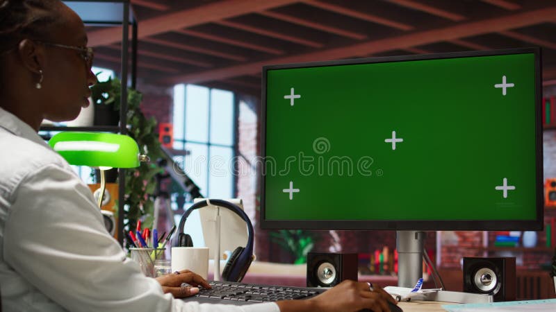 Teleworker Typing on Chroma Key Computer Keyboard, Close Up Stock Video ...