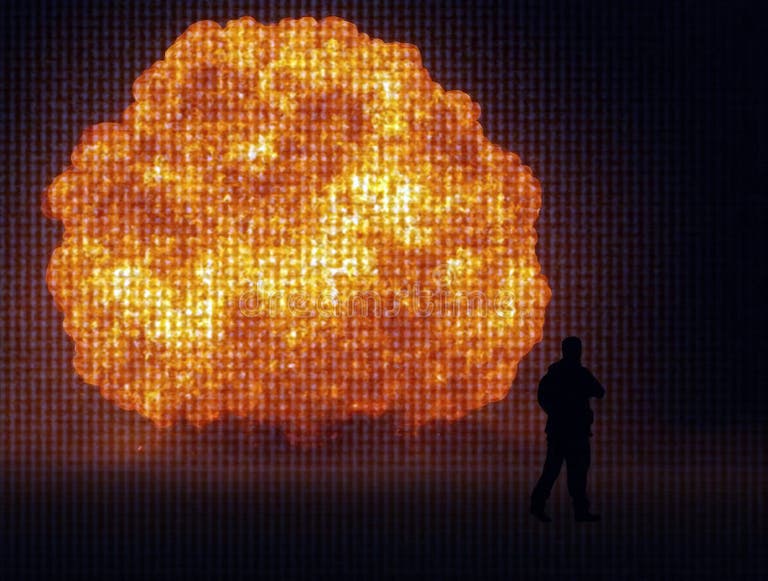 Remote Explosion Using Cell Phone or Radio in Person Hand Stock ...