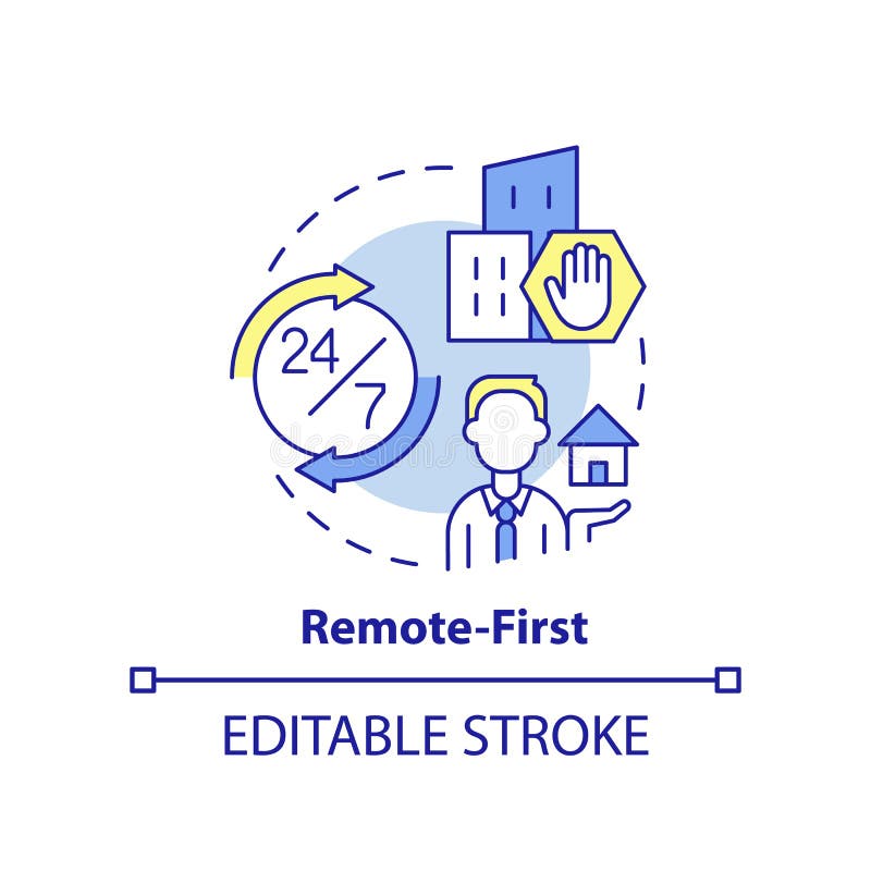 Remote first concept icon stock vector. Illustration of connection ...