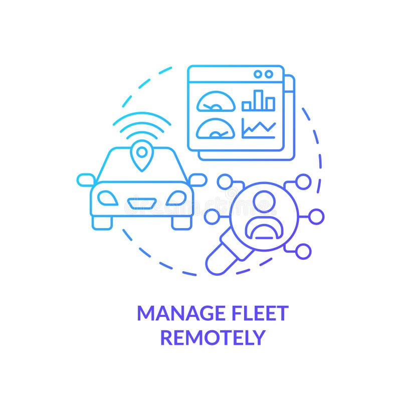Remote Fleet Manage Blue Gradient Concept Icon Stock Vector ...