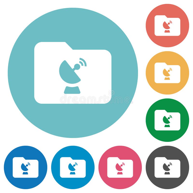 Remote Folder Flat Round Icons Stock Vector - Illustration of design ...