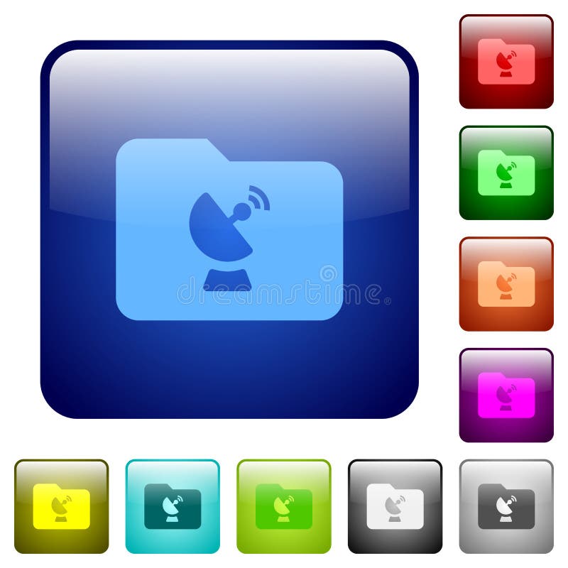 Remote Folder Color Square Buttons Stock Vector - Illustration of ...