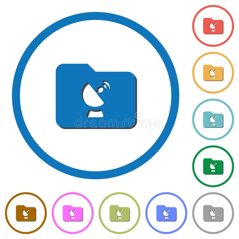 Remote Folder Icons with Shadows and Outlines Stock Vector ...