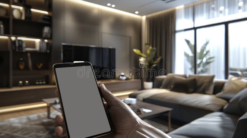 Remote Home Control in a Mobile Application Stock Photo - Image of ...