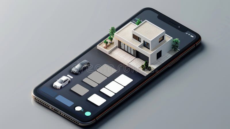 Remote Home Control in a Mobile Application Stock Photo - Image of ...