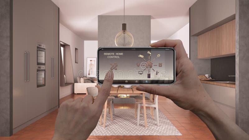 Remote Home Control System on a Digital Smart Phone Tablet. Device with ...