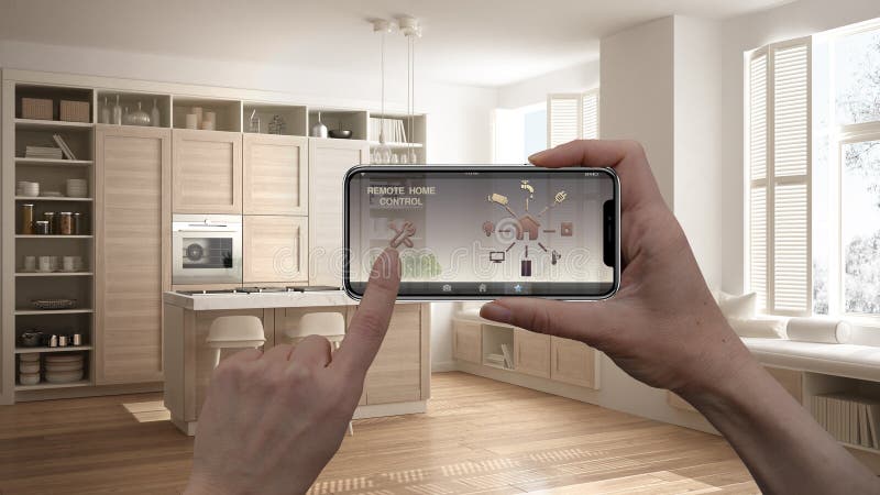 Remote Home Control System on a Digital Smart Phone Tablet. Device with ...