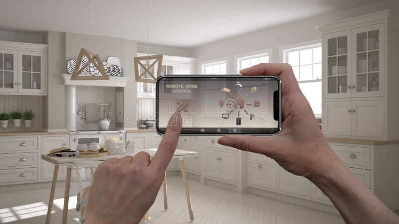 Remote Home Control System on a Digital Smart Phone Tablet. Device with ...