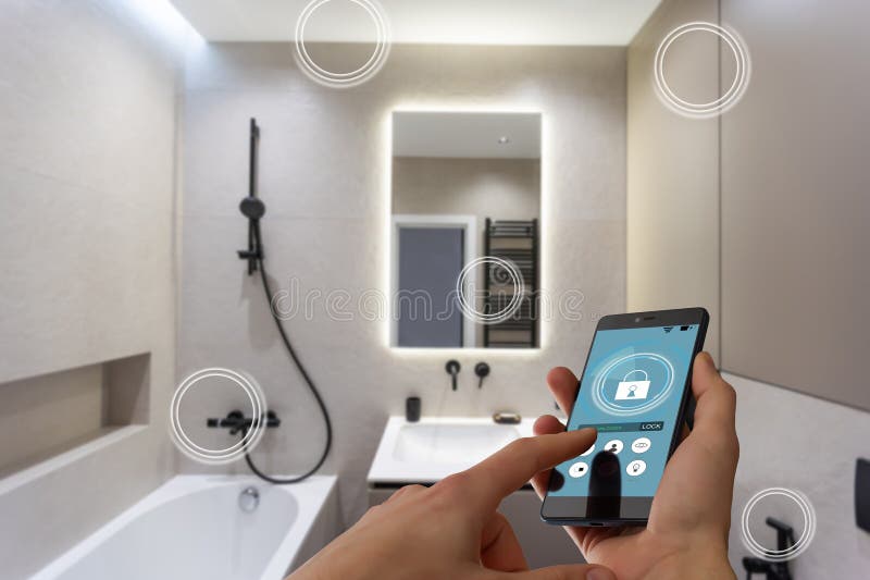 Remote Home Control System on a Phone. Stock Photo - Image of examining ...