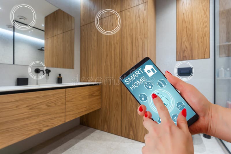 Remote Home Control System on a Phone. Stock Illustration ...