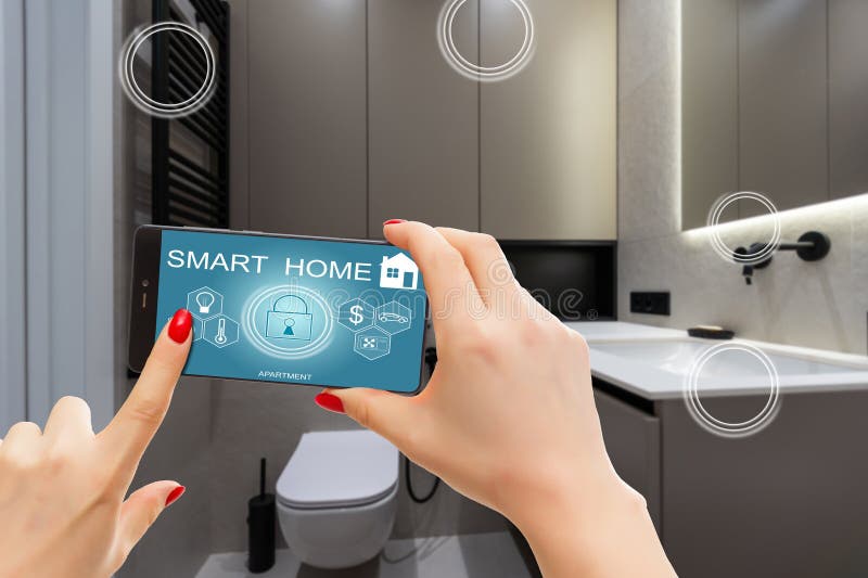 Remote Home Control System on a Phone. Stock Photo - Image of ...