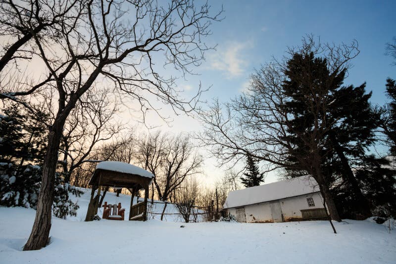Remote house stock image. Image of fence, empty, cowered - 84898249