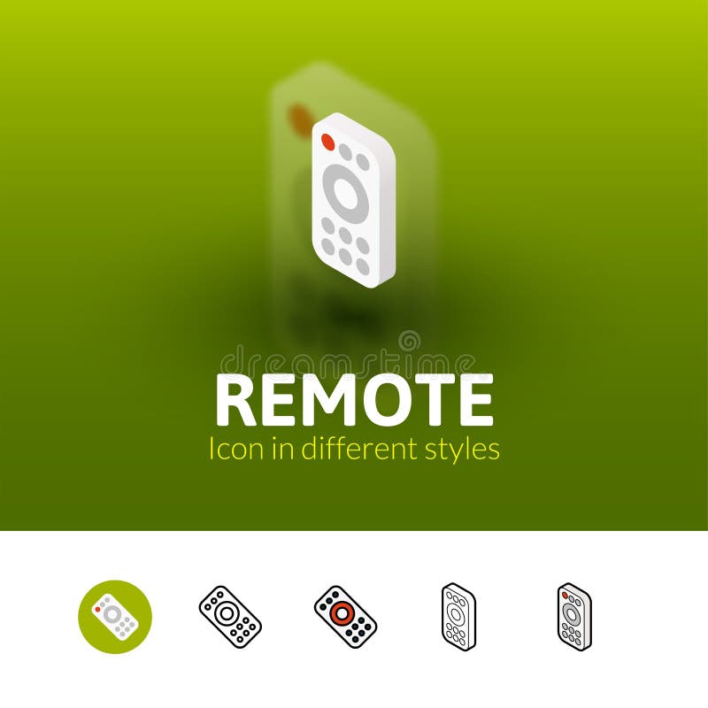 Remote Icon in Different Style Stock Vector - Illustration of colorful ...