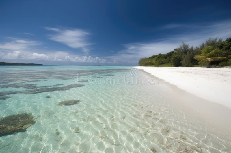 Remote Island Paradise, with Crystal Clear Waters and White Sandy ...