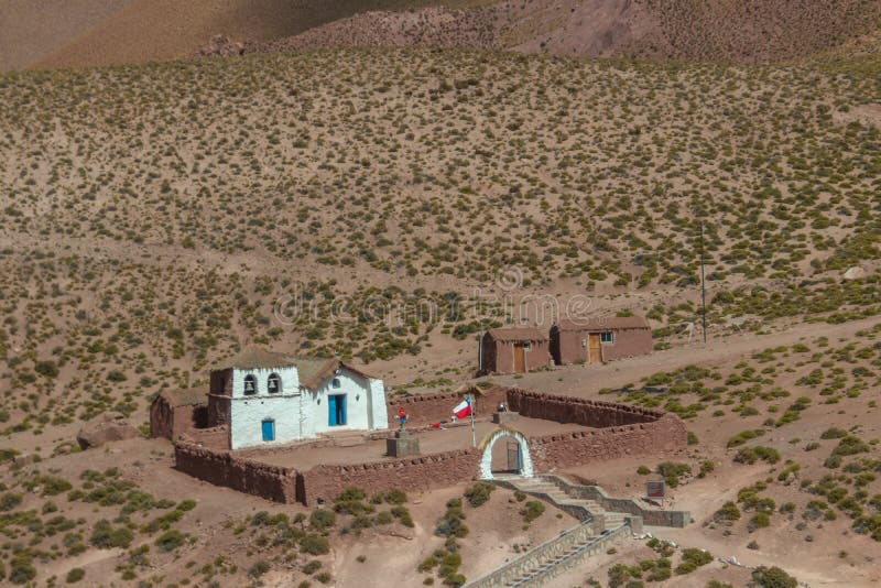Remote Isolated Church Atacama Desert Chile Stock Image - Image of ...