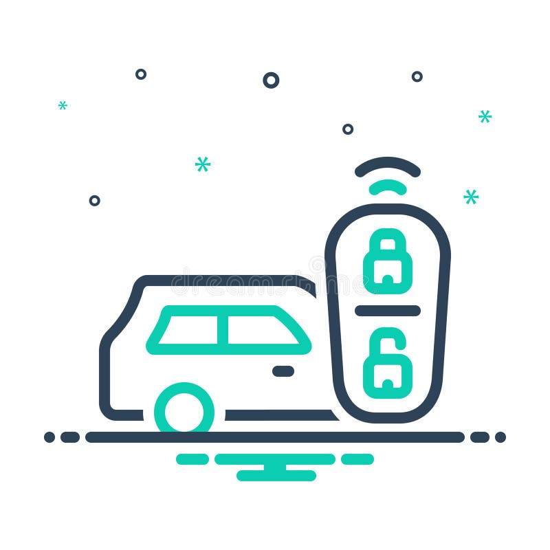 Mix Icon for Remote Keyless System, Remote and Smart Stock Illustration ...