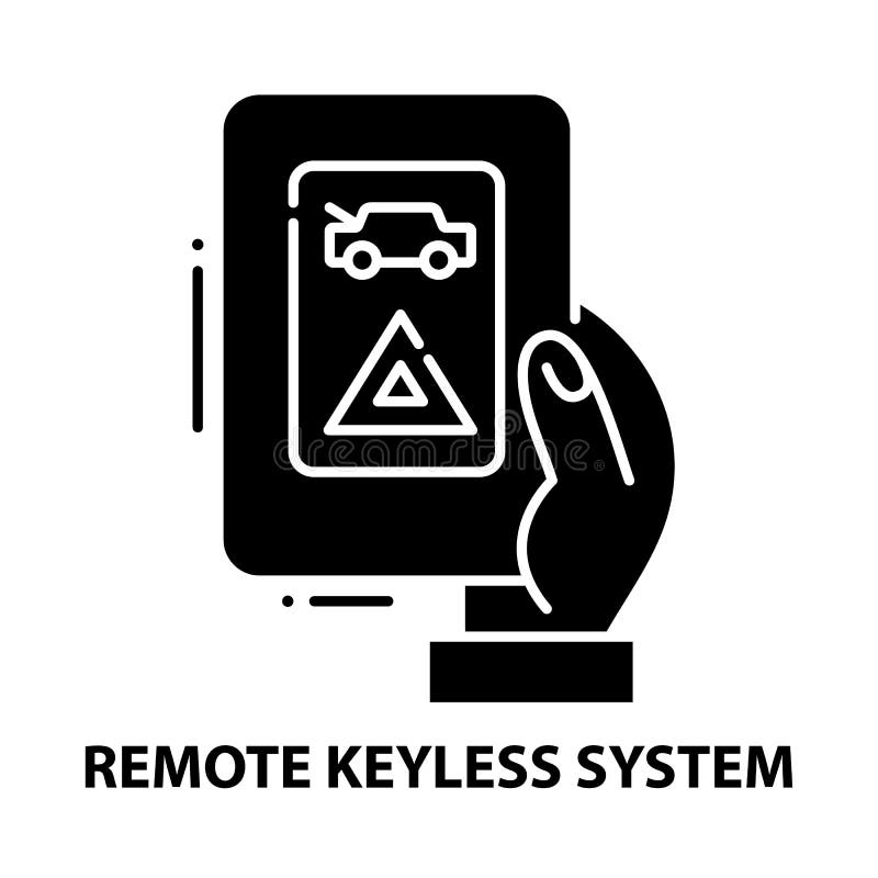 Remote Keyless System Icon, Black Vector Sign with Editable Strokes ...