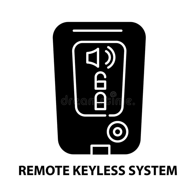 Remote Keyless System Icon, Black Vector Sign with Editable Strokes ...
