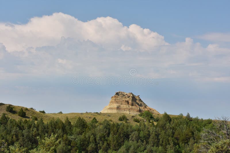 Remote Landscape with a Big Plateau in the Midwest Stock Image - Image ...