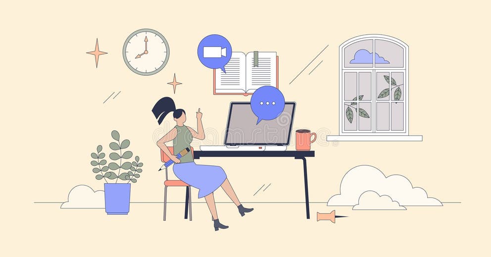 Virtual Classrooms Concept Stock Illustrations – 338 Virtual Classrooms ...