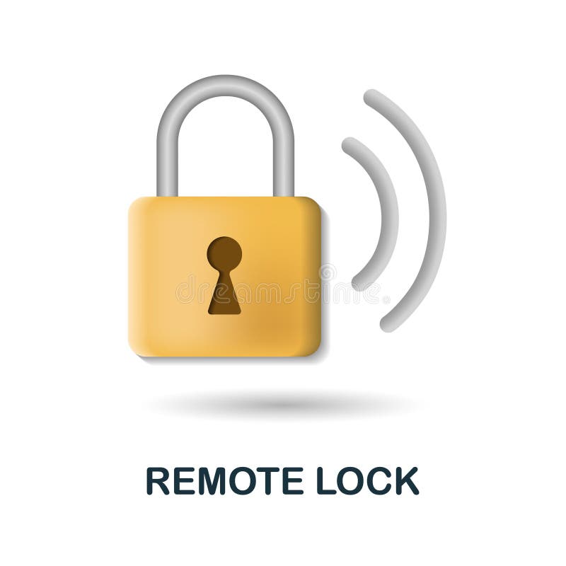 Remote Lock Icon. 3d Illustration from Security Collection Stock Vector ...