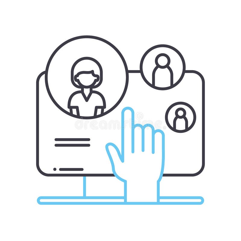 Remote Management Line Icon, Outline Symbol, Vector Illustration ...