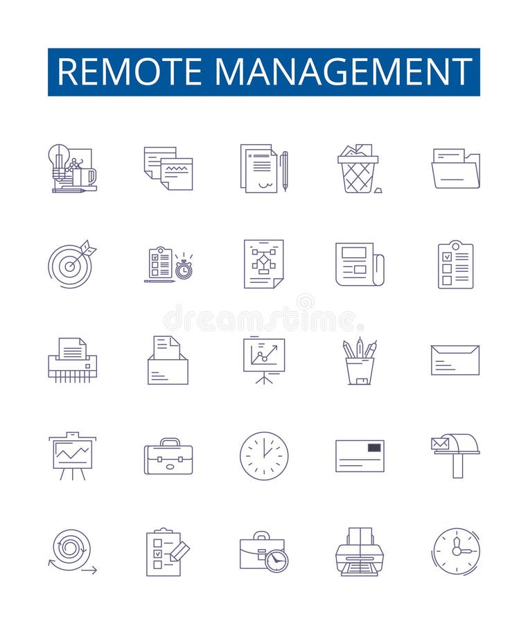 Remote Management Line Icons Signs Set. Design Collection of Remote ... Remote Management Line Icons Signs Set. Design Collection of Remote ...