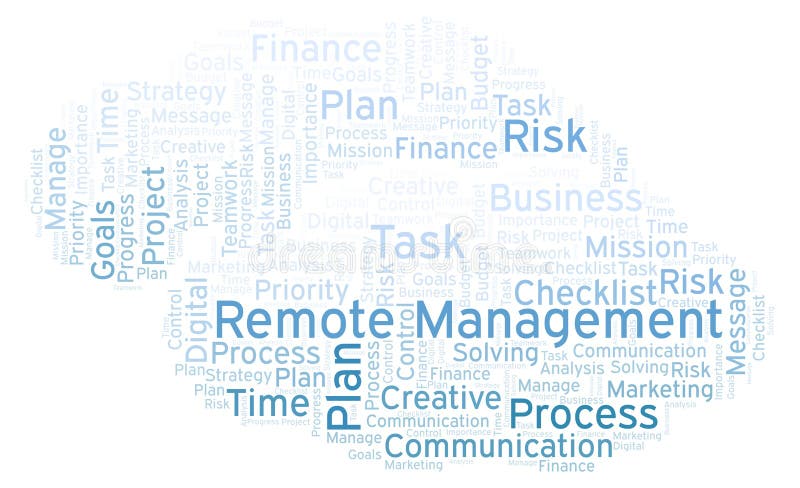 Remote Management Word Cloud, Made with Text only. Stock Illustration ...
