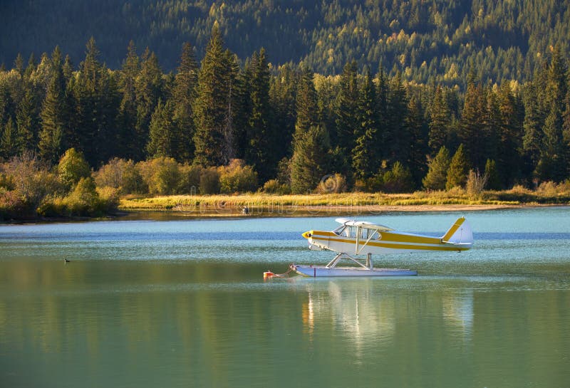 Remote Mountain Lake Floatplane Stock Photo - Image of water, british ...