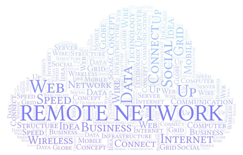 Remote Network word cloud. stock illustration. Illustration of print ...