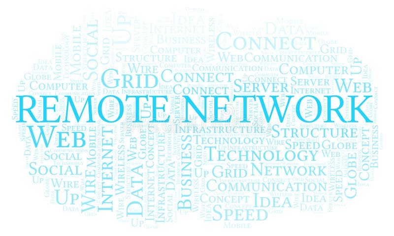 Remote Network word cloud. stock illustration. Illustration of ...