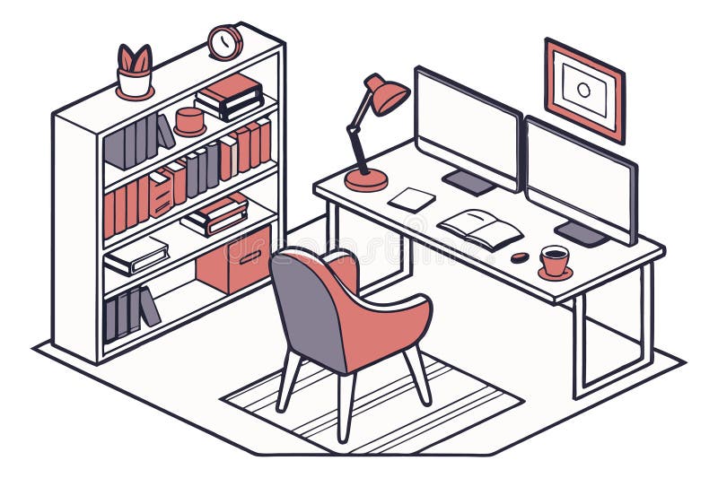 Remote Work Setups Stock Illustrations – 410 Remote Work Setups Stock ...